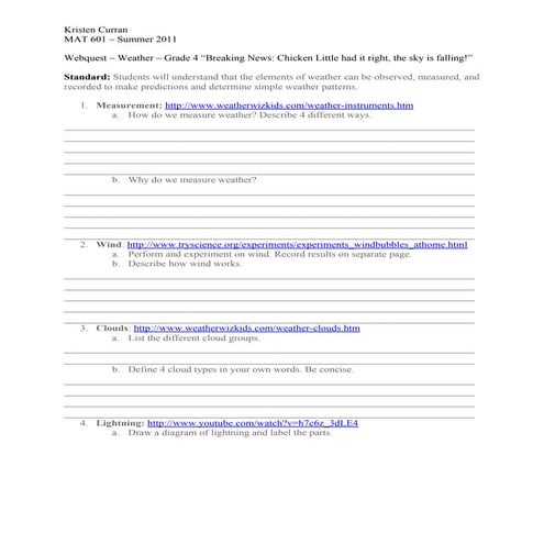 Webquest-Weather | PDF