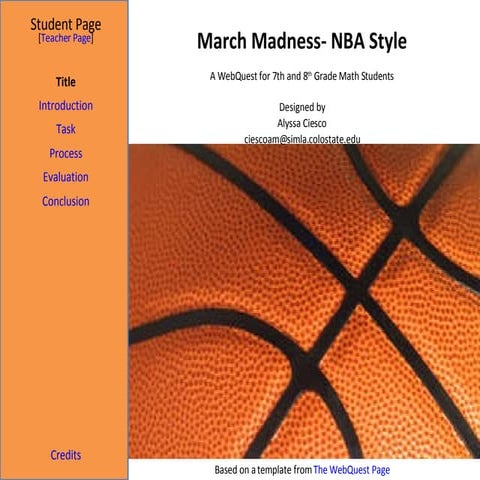 EDUC331 March Madness- NBA Style Webquest | PPT | College Basketball ...
