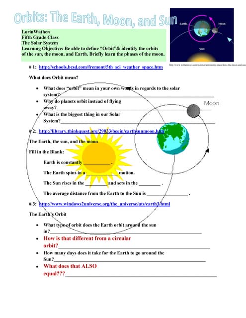 3rd Grade Solar System Webquest