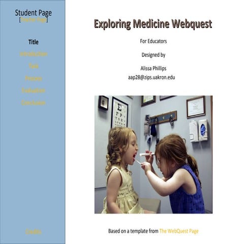 Exploring Medicine WebQuest | PPT