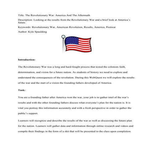 Revolutionary War WebQuest | PDF