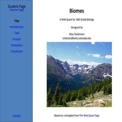 WebQuest for Biomes | PPS