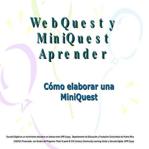 Webquest para Aprender | PPT