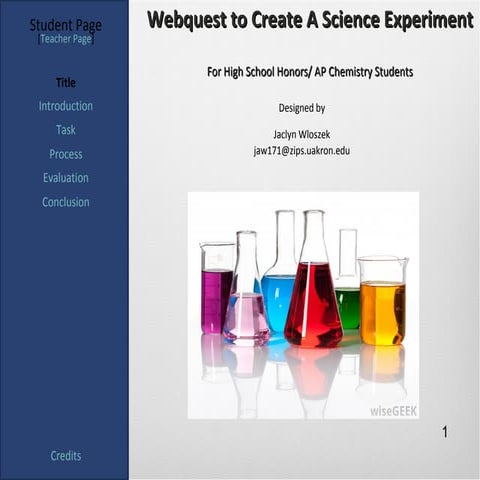 Webquest: Science Experiment | PPT | Chemistry | Science