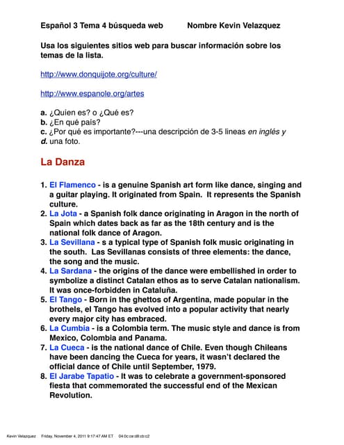 Spanish t5 art webquest | PDF
