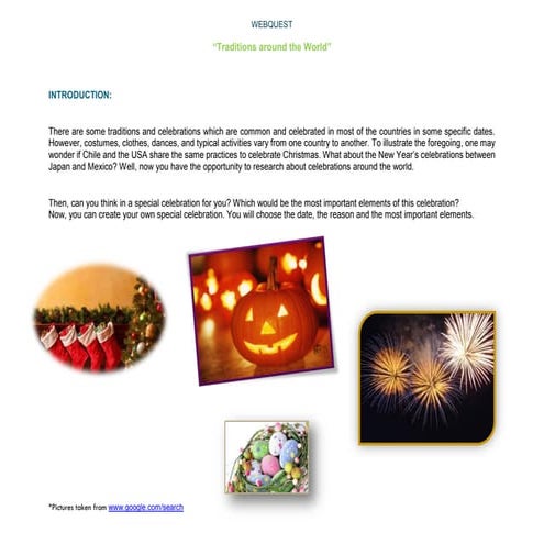 Web quest celebrations around the world (1) | PPT
