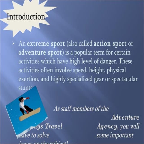 Webquest extreme sports | PPT