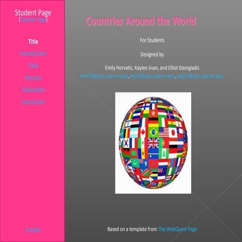 Countries Around the World Webquest | PPT