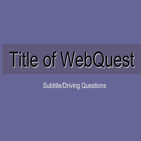 Web quest template | POTX