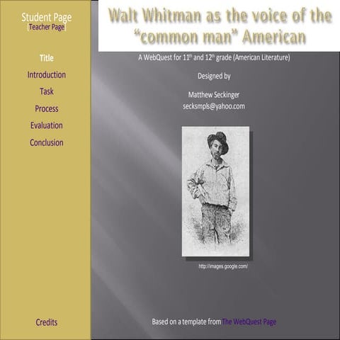 Walt Whitman WebQuest | PPT