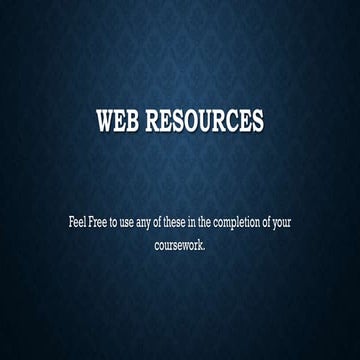 Web resources | PPT