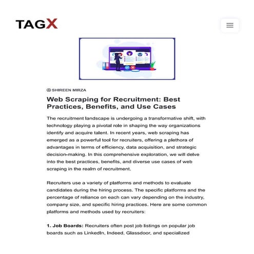 Web Scraping for Recruitment: Best Practices, Benefits, and Use Cases | PDF