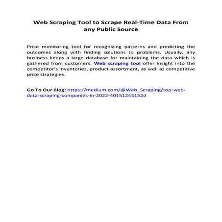 Web Scraping Tool to Scrape Real-Time Data From any Public Source | PDF ...