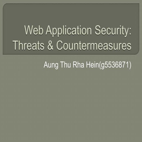 Web Application Security Threats And Countermeasures Pptx