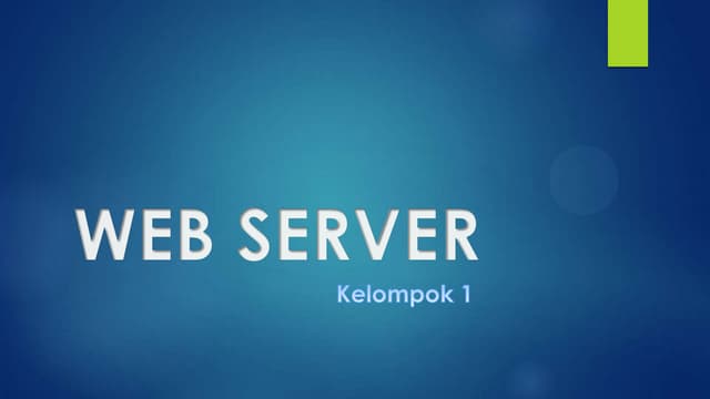 WEB SERVER Pelajaran Administrasi Sistem Jaringan | PPTX