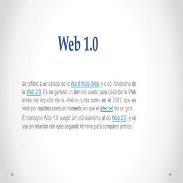WEB 1.0 Y WEB 2.0 | PPTX