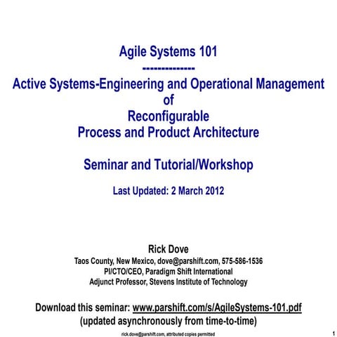 Agile Systems and Processes: Necessary and Sufficient Fundamental ...