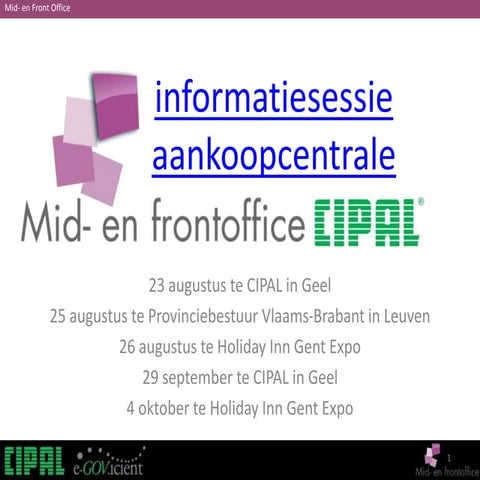 Mid- en Front Office CIPAL | PPT