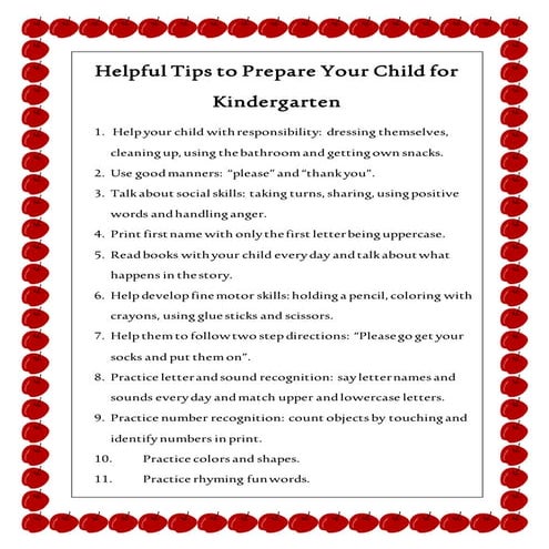 Transition Tips - kindergarten to Grade 1 | PDF