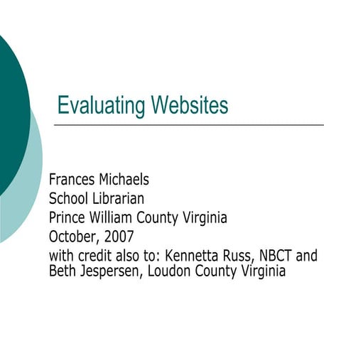 Website evaluation | PPTX