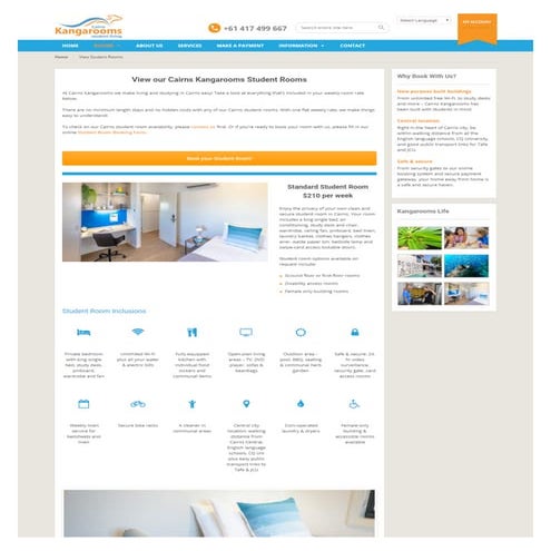 WEBSITE DESIGN - Cairns Kangarooms - View a Student Room | PDF