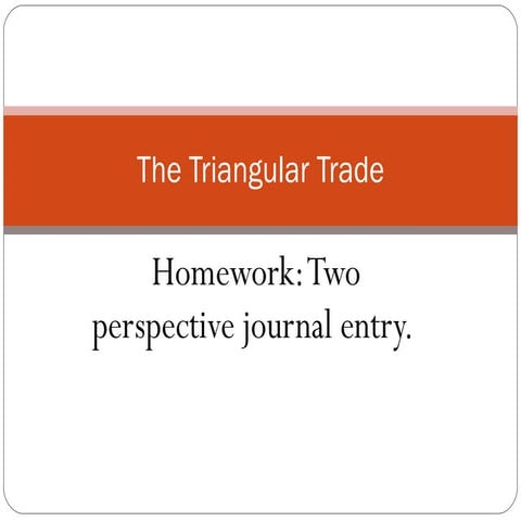 Atlantic Slave Trade - the Triangular Trade | PPTX