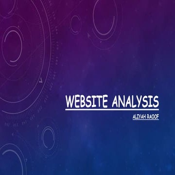 Website analysis | PPT | Free Download