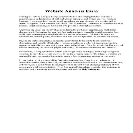 Website Analysis Essay. Essay website analysis - bibliographysetup.x ...