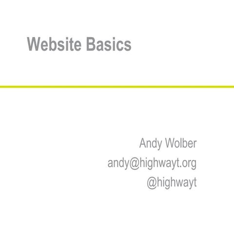 Website basics | PPT | Technology & Computing