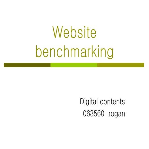 Website Benchmarking Eng | PPT | Computing | Technology & Computing