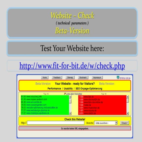 Website check Beta version | PPTX | Technology & Computing