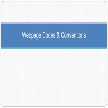 Website Codes and Conventions | PPTX | Web Design and HTML | Internet