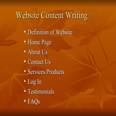 Website content writing | PPT