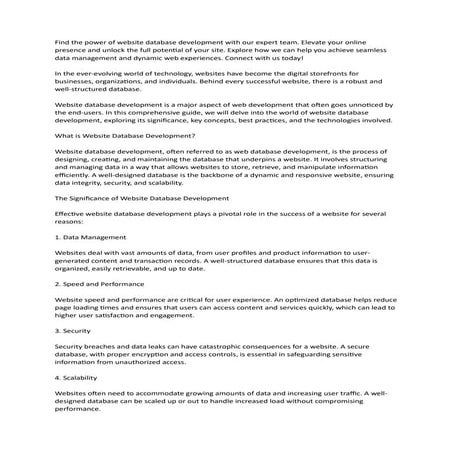website database development | DOCX