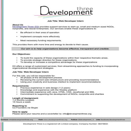 Website developer Job Description | PDF