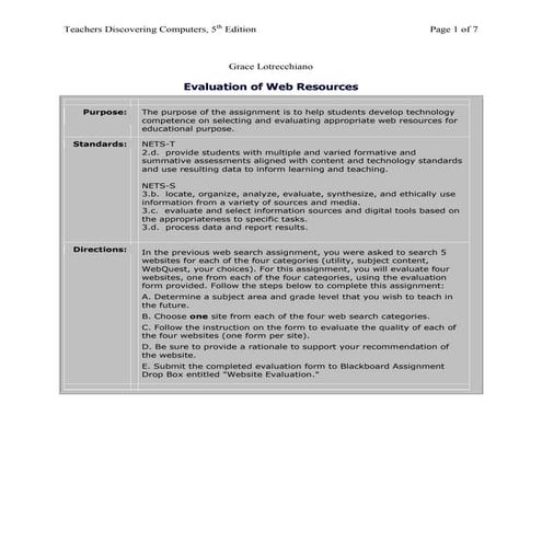 Website evaluation | PDF