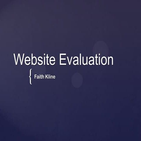 Website evaluation | PPTX