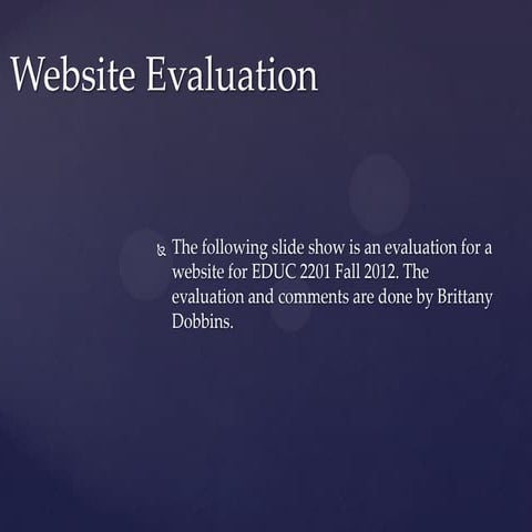 Website evaluation | PPTX