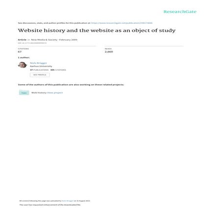 Website history and_the_website_as_an_object_of_st | PDF