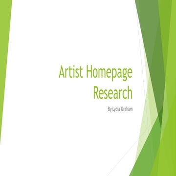 Artist homepage research | PPTX