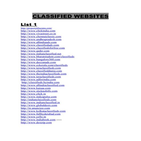 Website list | PDF