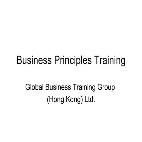 Business Principles Training | PPT
