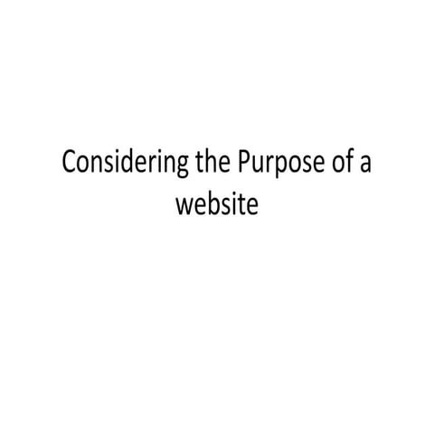 Website Purpose | PPT