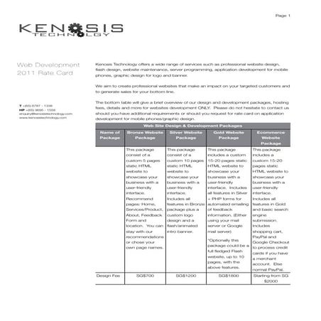 Website ratecard | PDF