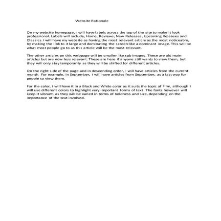 Website rationale | DOCX