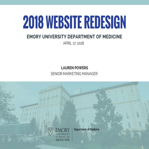 Emory Department of Medicine Website Redesign Presentation | PPT