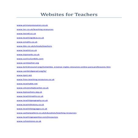 Websites for teachers | PDF