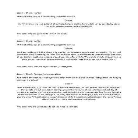 Script for interview | DOCX
