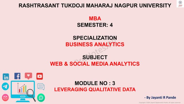 Web & Social Media Analytics Module 1.pdf | Web Development | Internet