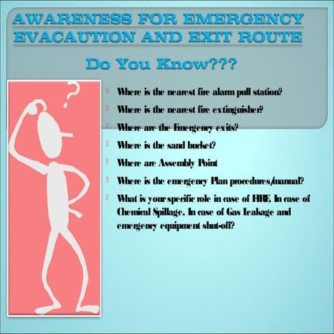 Emergency evacaution & exit route awareness training ppt by Bablu Kumar ...
